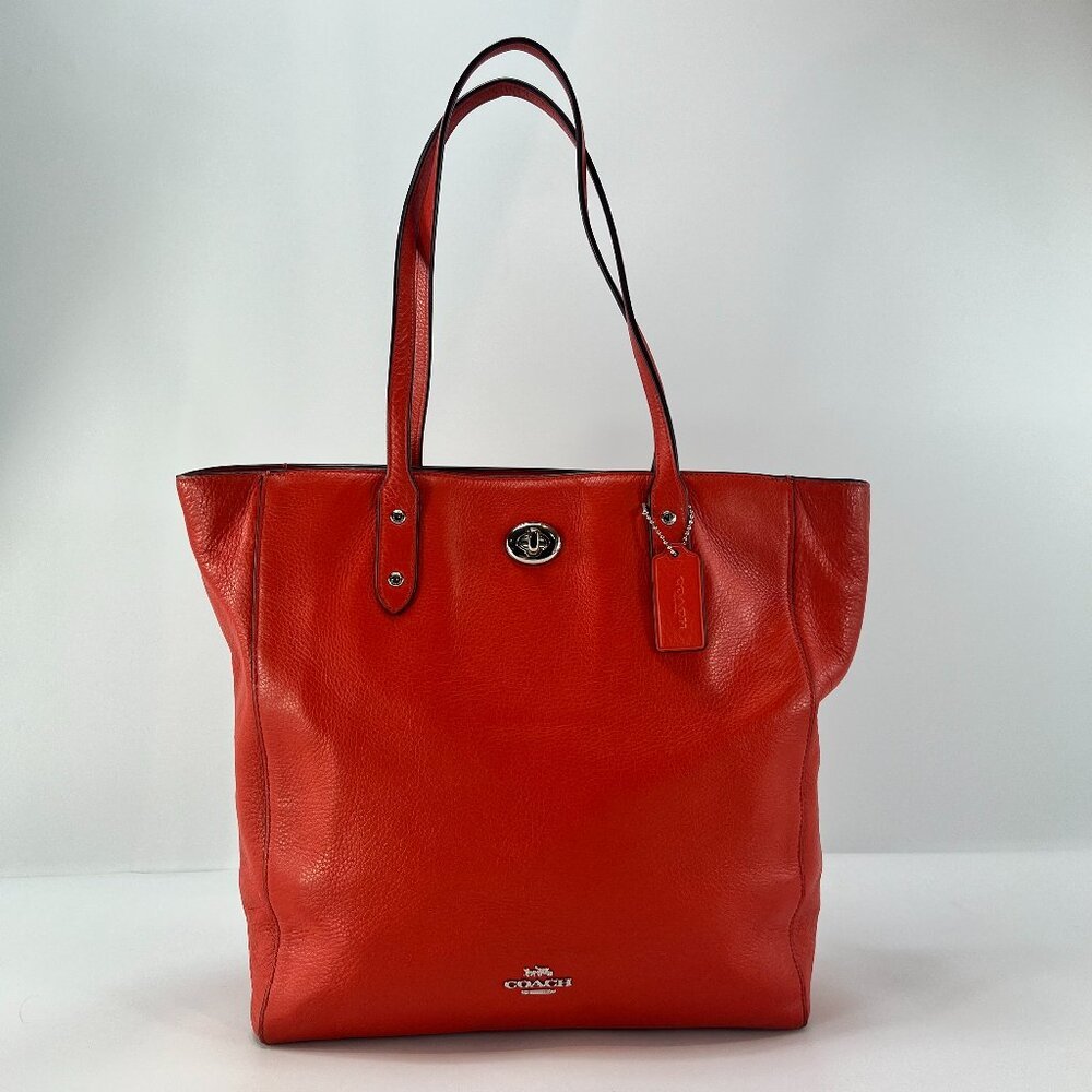 Coach Leather Towne Tote Purse - Gem